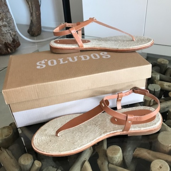 Soludos | Shoes | Soludos Nude Classic Leather Thong Sandals | Poshmark